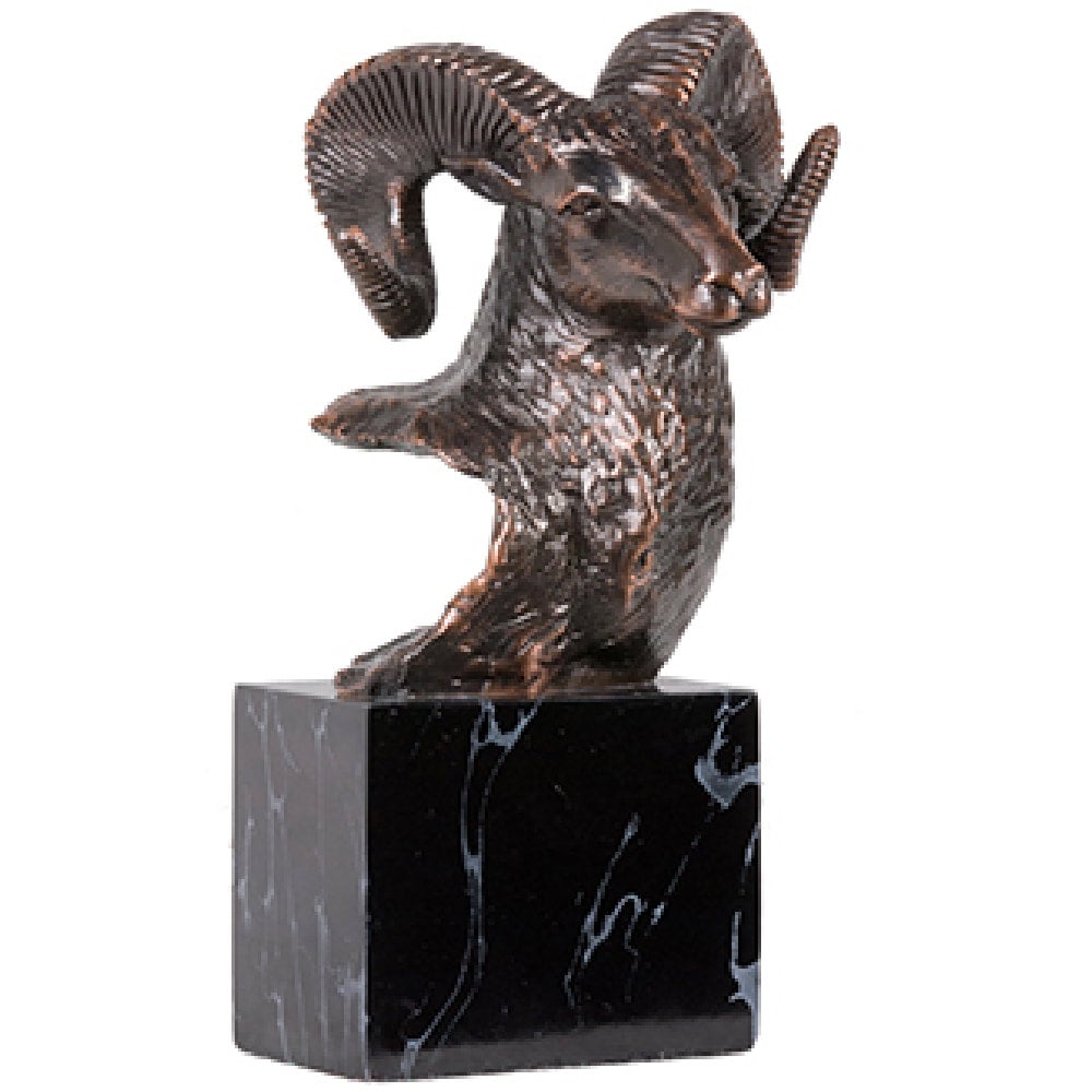 Bronze Ram Head Statue with Custom Engraving | Just Military Awards